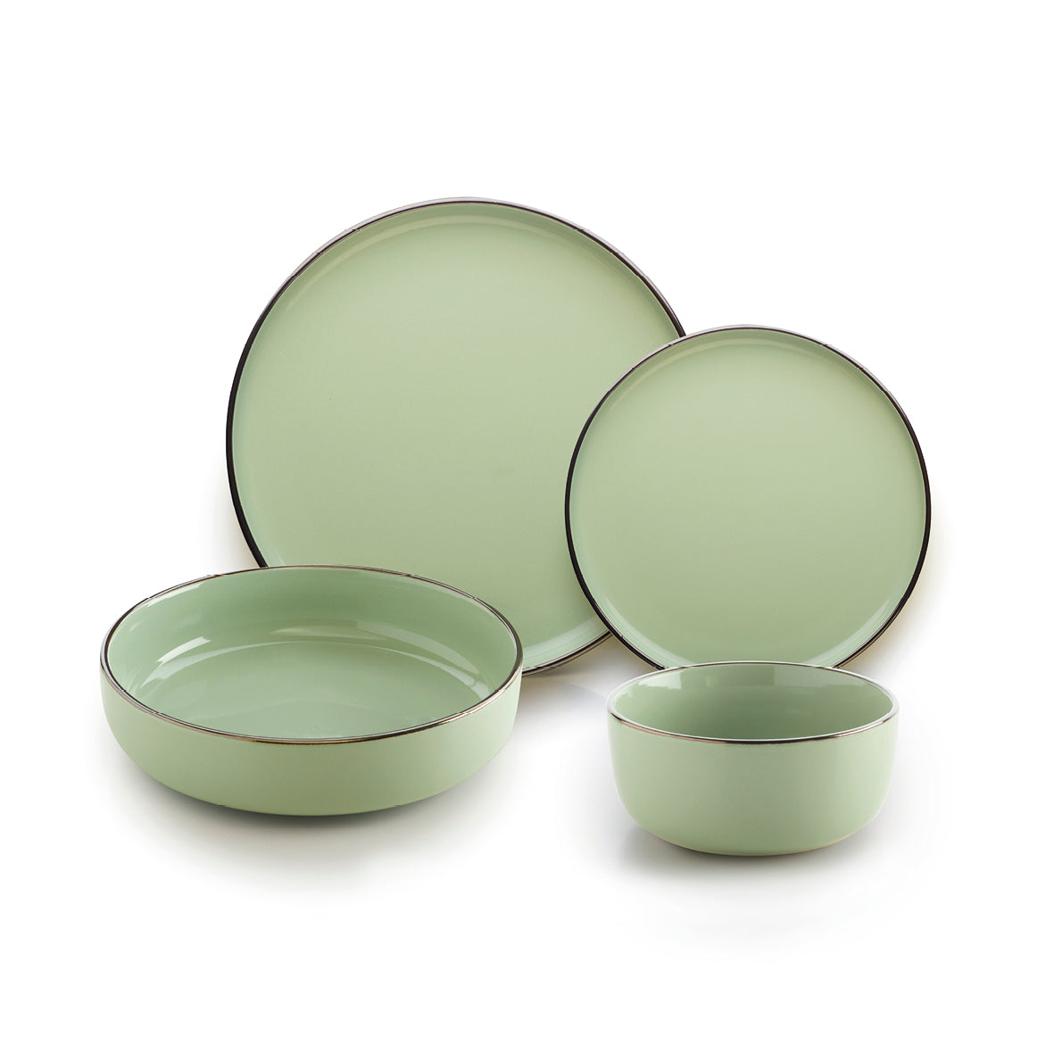 Ceramic dinnerware set 24 pieces - Light green – Vipshopboutic