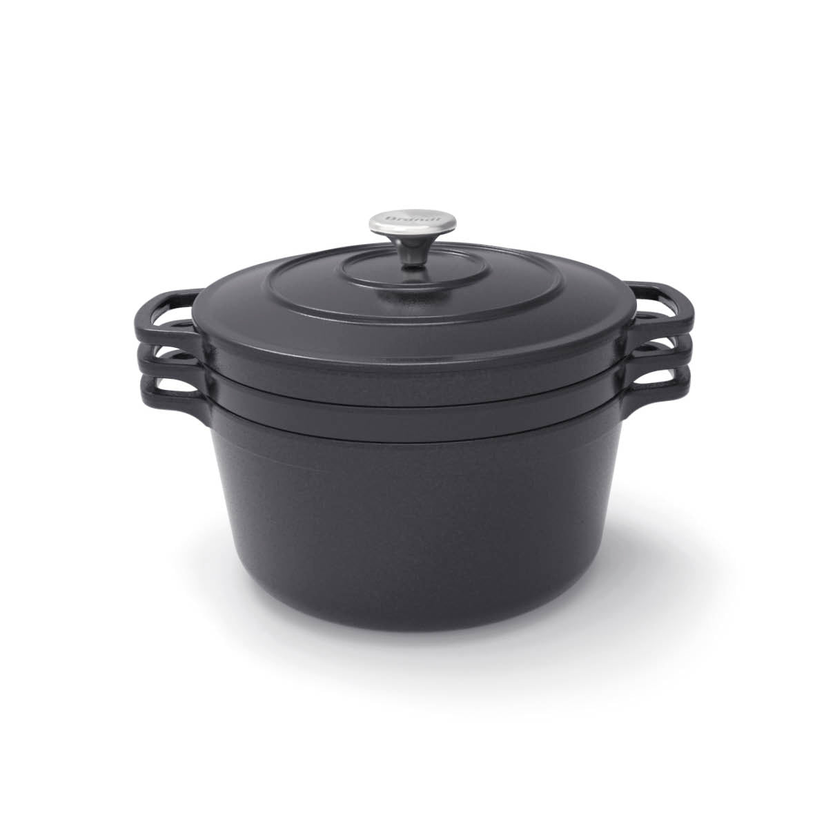 Stackable cast iron dutch oven set 4 pieces - Black – Vipshopboutic