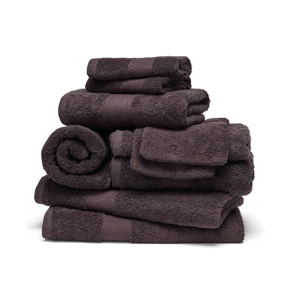 Complete bath linen set combed cotton - Nuage Dark grey - 10 pieces ...