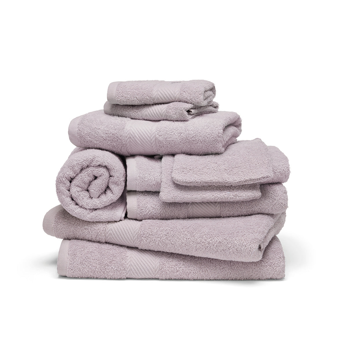 Complete bath linen set combed cotton - Nuage Lila - 10 pieces ...